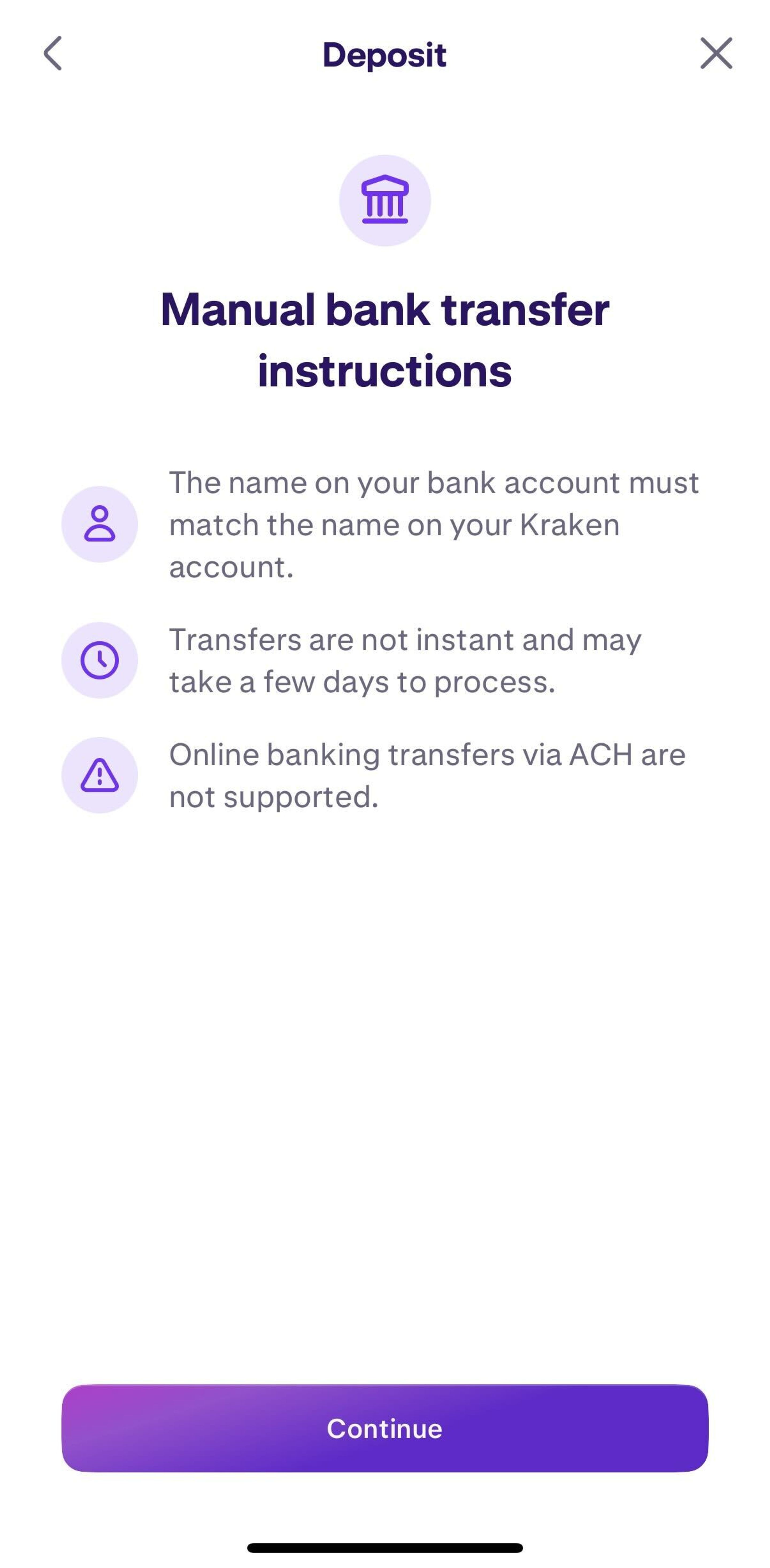 Depositing and withdrawing funds from the Kraken app | Kraken